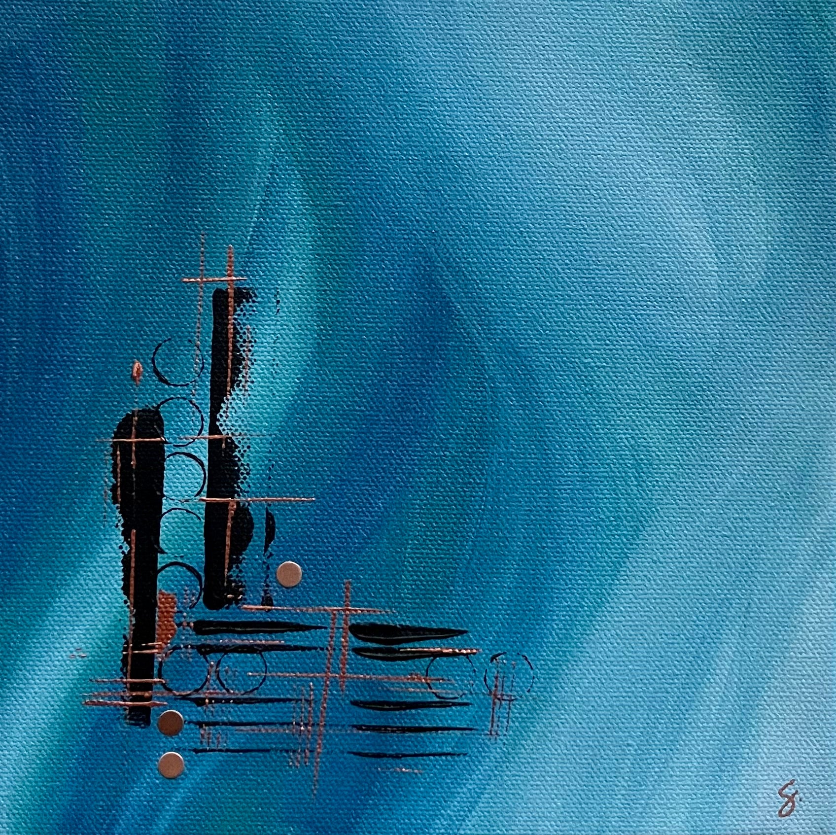 Blue Symphony | Original Abstract Painting | Blue & Teal | Acrylic ...